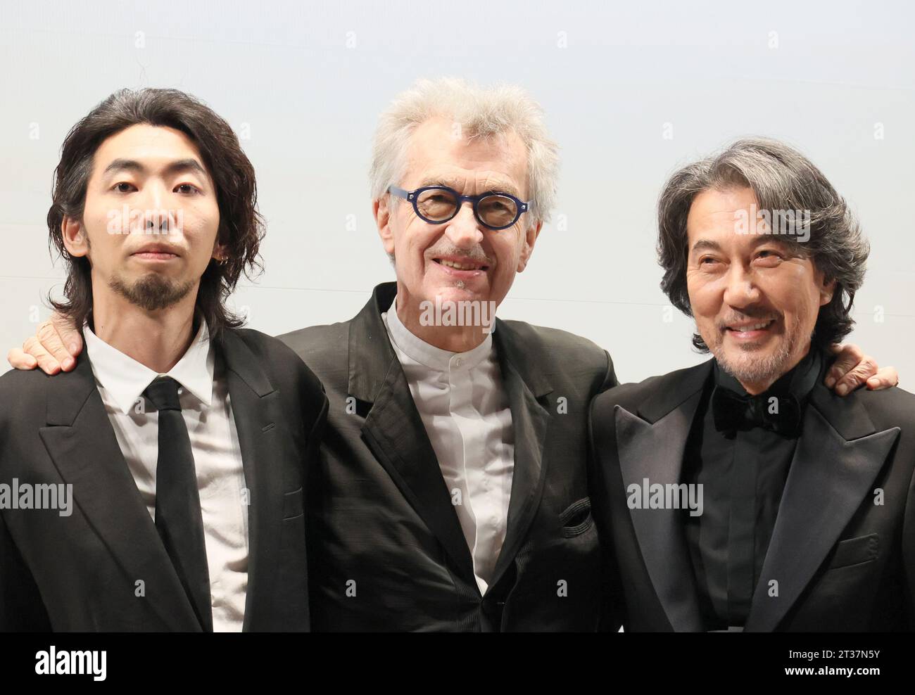 Tokyo, Japan. 23rd Oct, 2023. German film director Wim Wenders (C ...