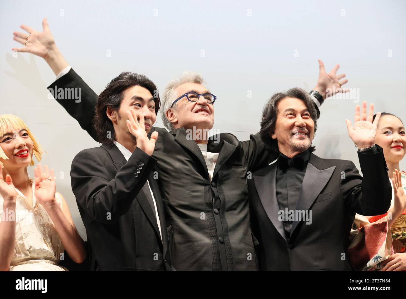 Tokyo, Japan. 23rd Oct, 2023. German film director Wim Wenders (C ...
