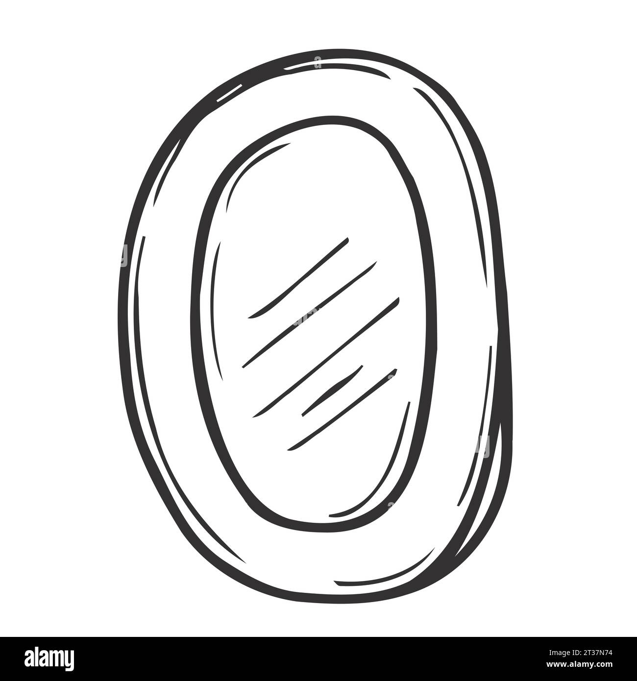 Cute oval frame template. Doodle mirror. Empty shape Stock Vector Image ...