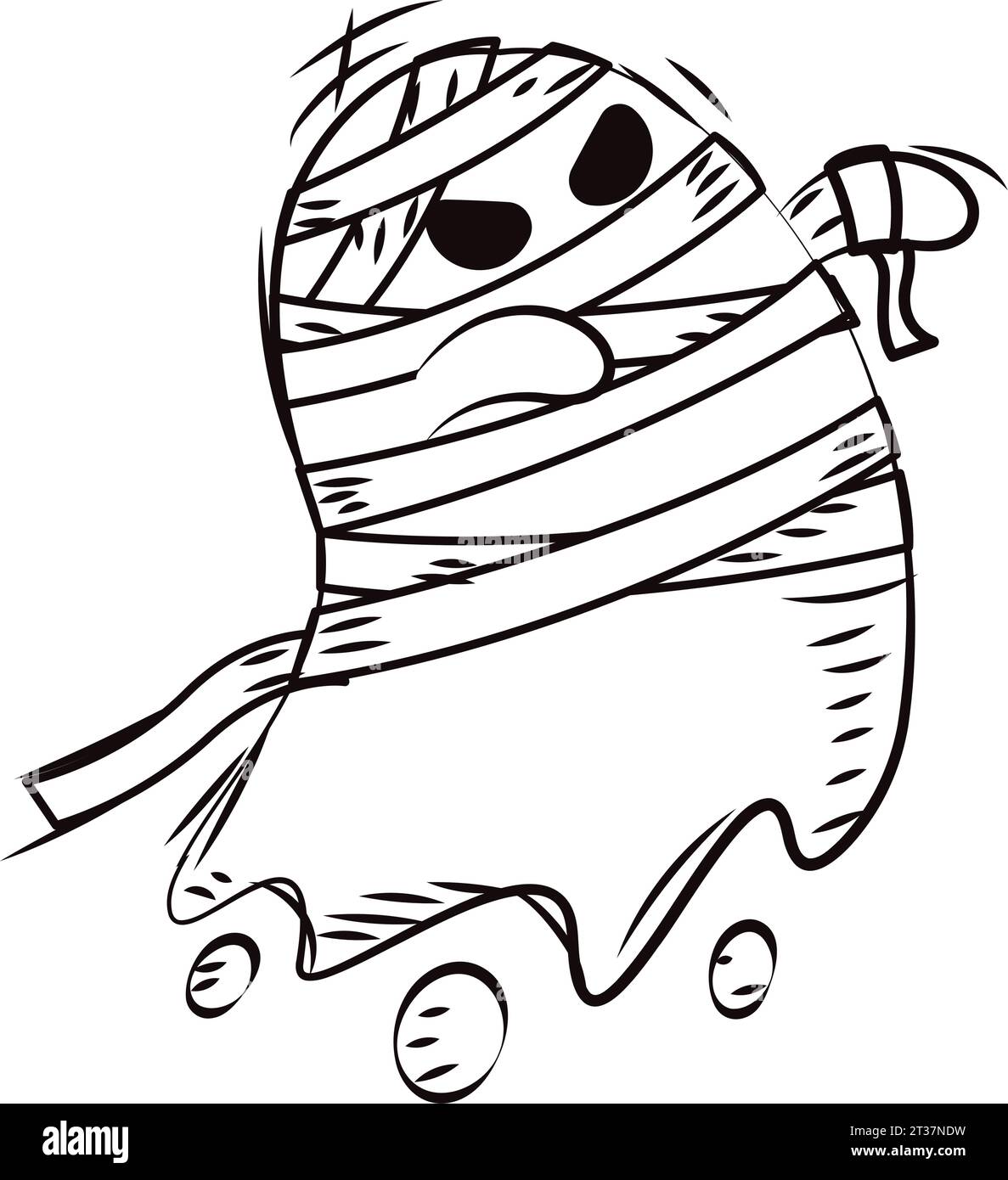 Isolated sketch of a ghost with a mummy costume Vector Stock Vector ...