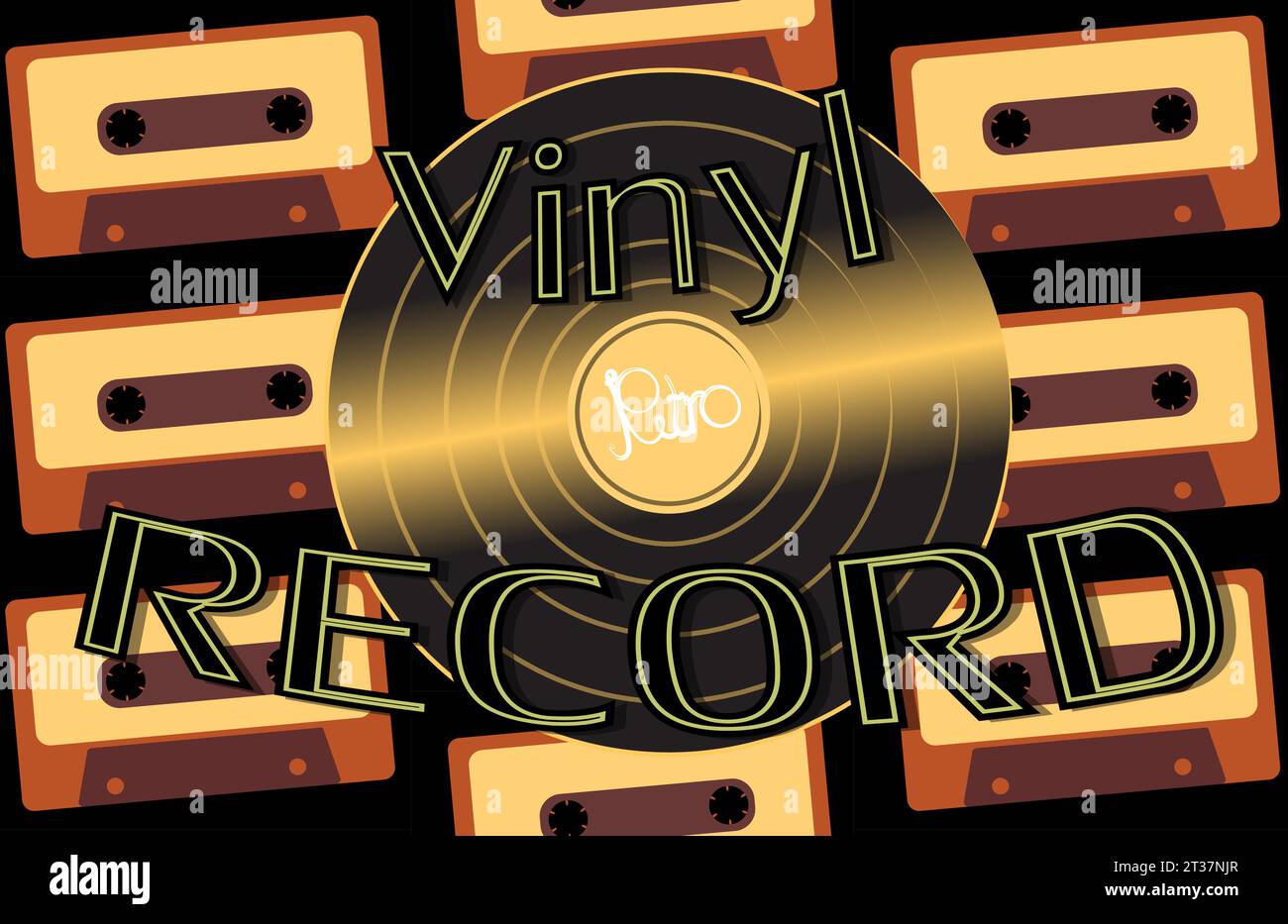 Musical audio is an old vintage retro hipster antique vinyl record and ...