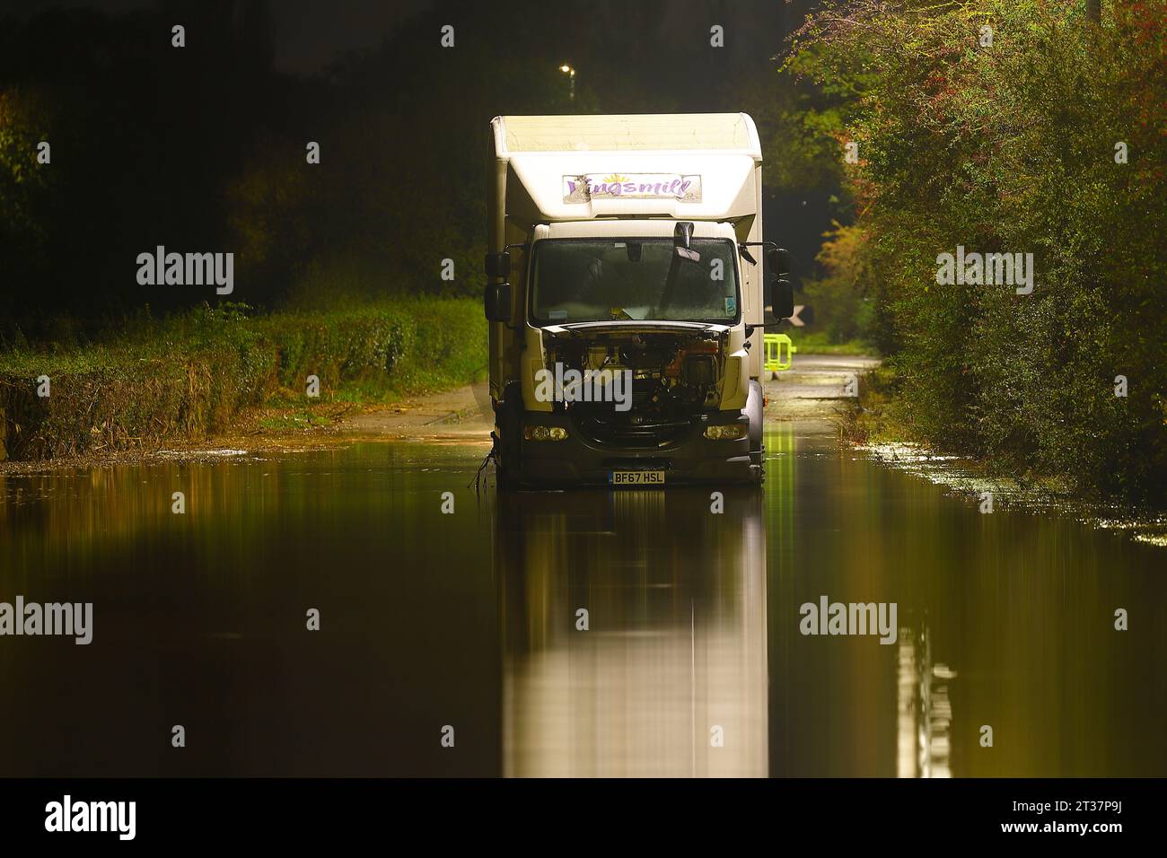 A Kingsmill lorry stuck in floods on Barnsdale Road near Castleford in ...