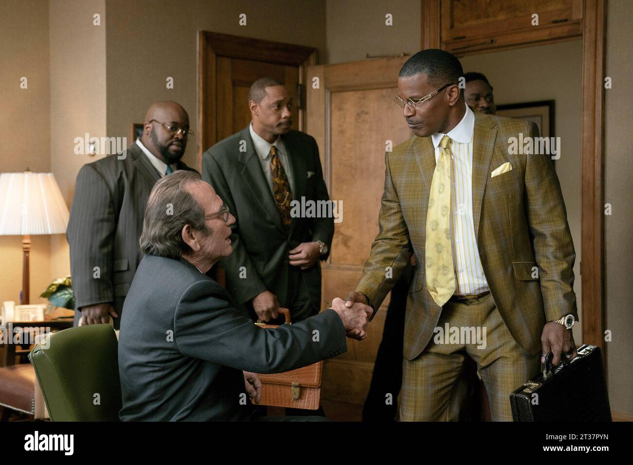 THE BURIAL, from left: Tywayne Wheatt, Tommy Lee Jones, Dorian Missick ...