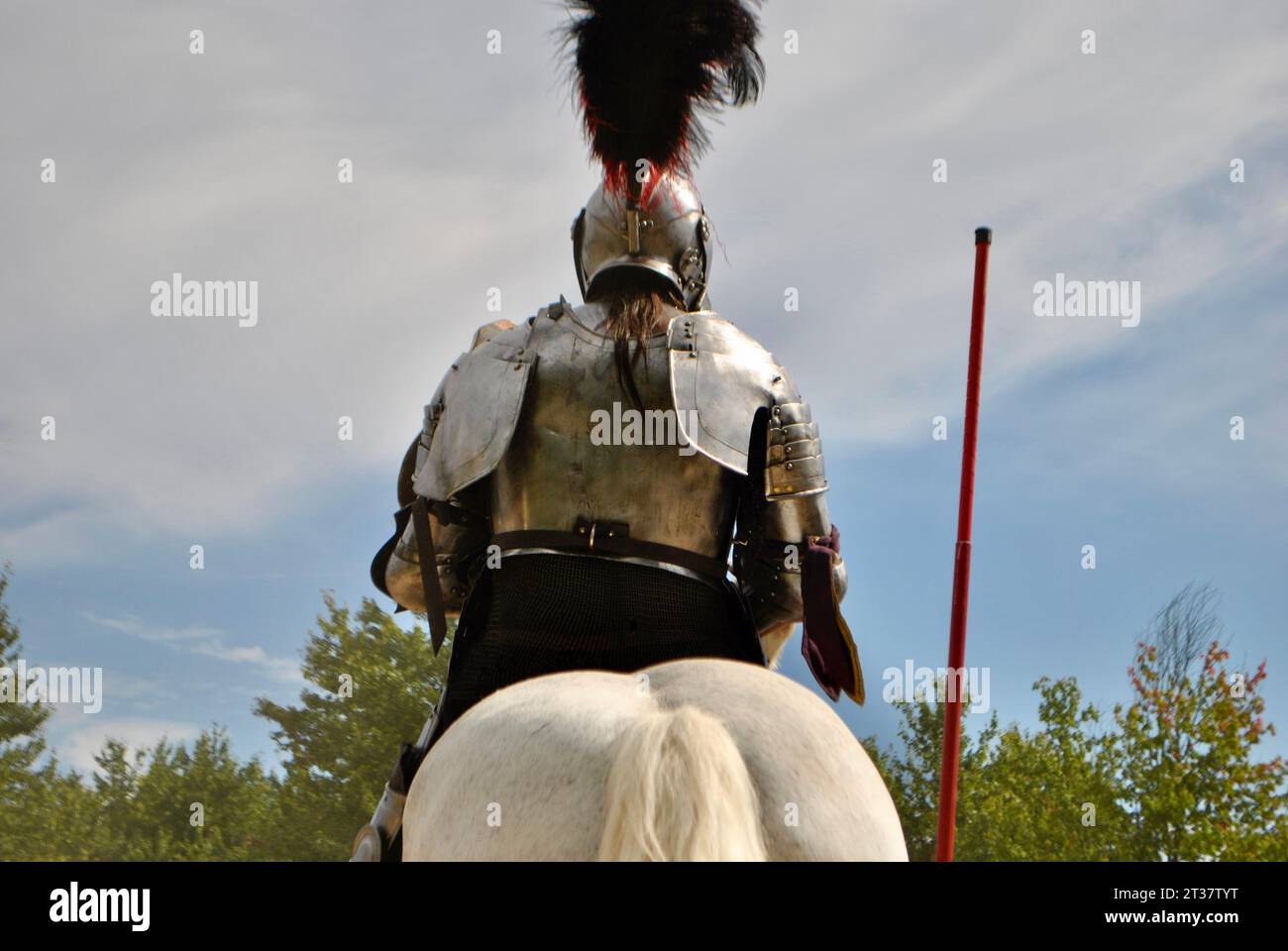 Knights getting ready for the joust Stock Photo - Alamy