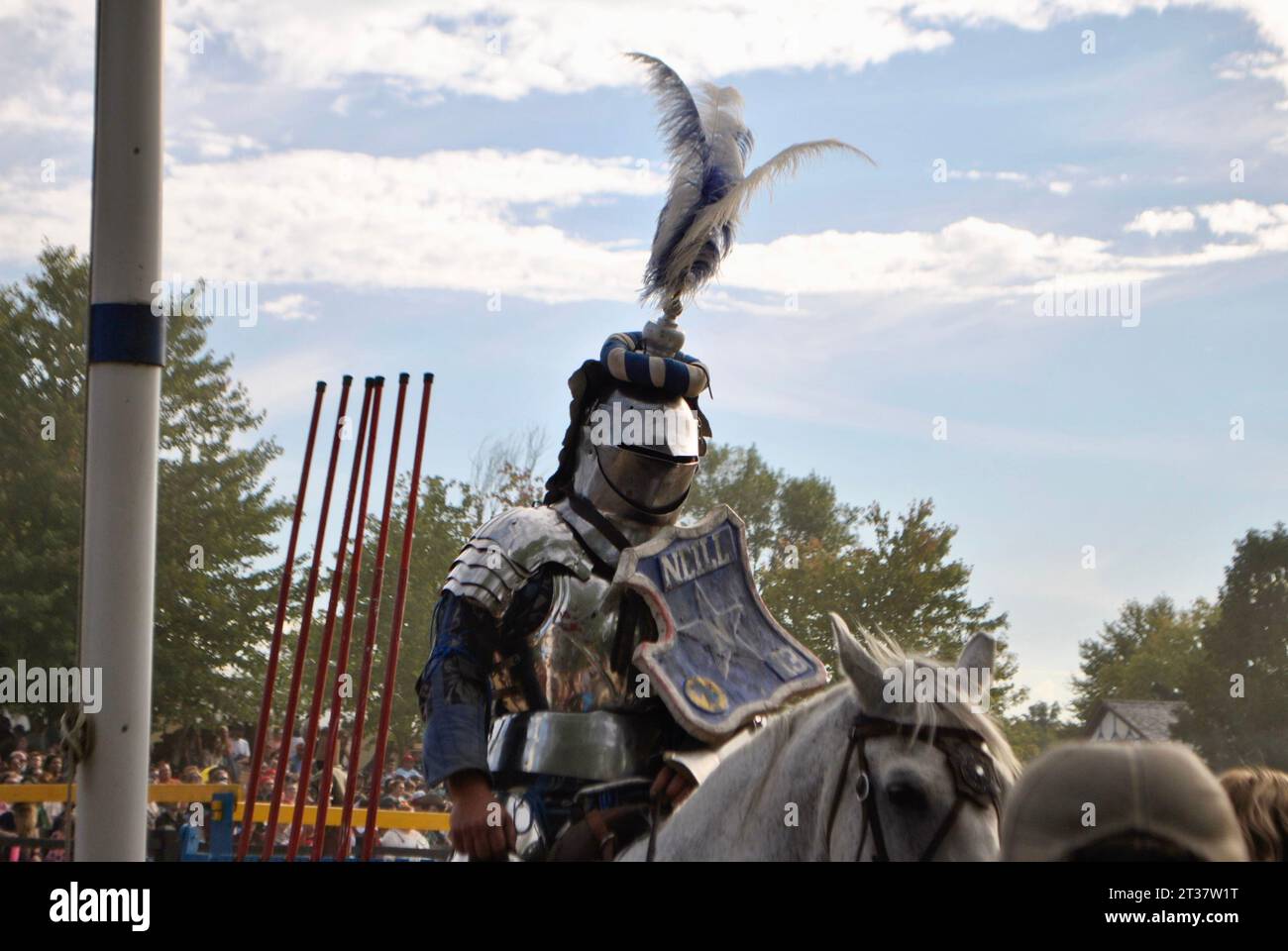 Knights getting ready for the joust Stock Photo - Alamy