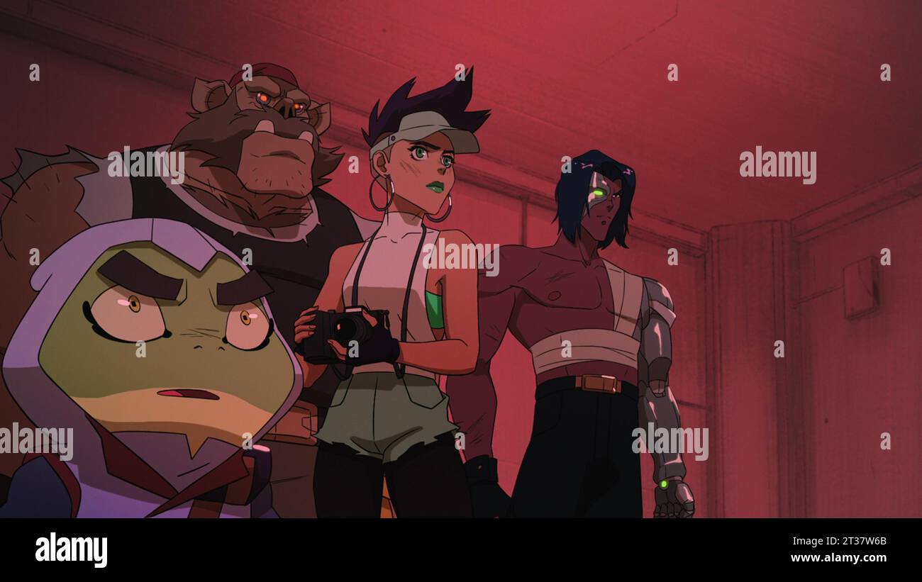 CAPTAIN LASERHAWK: A BLOOD DRAGON REMIX, from left: Bullfrog (voice ...