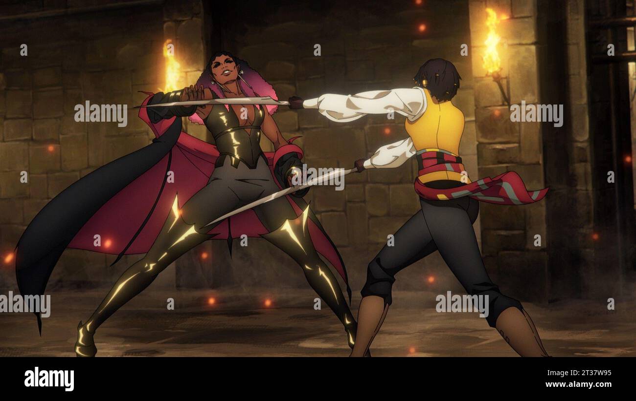 CASTLEVANIA: NOCTURNE, from left: Drolta (voice: Elarica Johnson ...