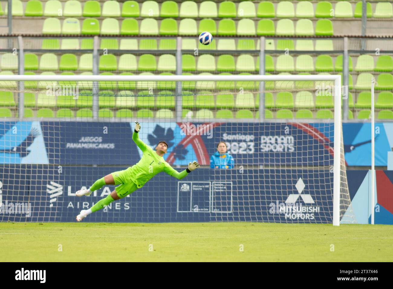 Santiago, Chile. 23rd Oct, 2023. Goalkeeper Mycael Pontes during the ...