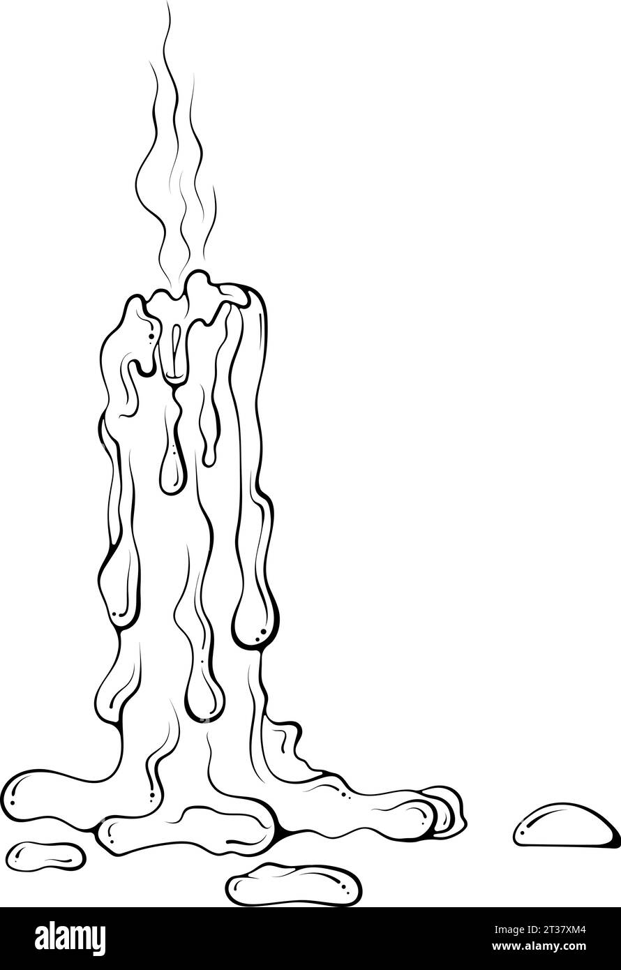 Extinguished melted candle line art Stock Vector Image & Art - Alamy