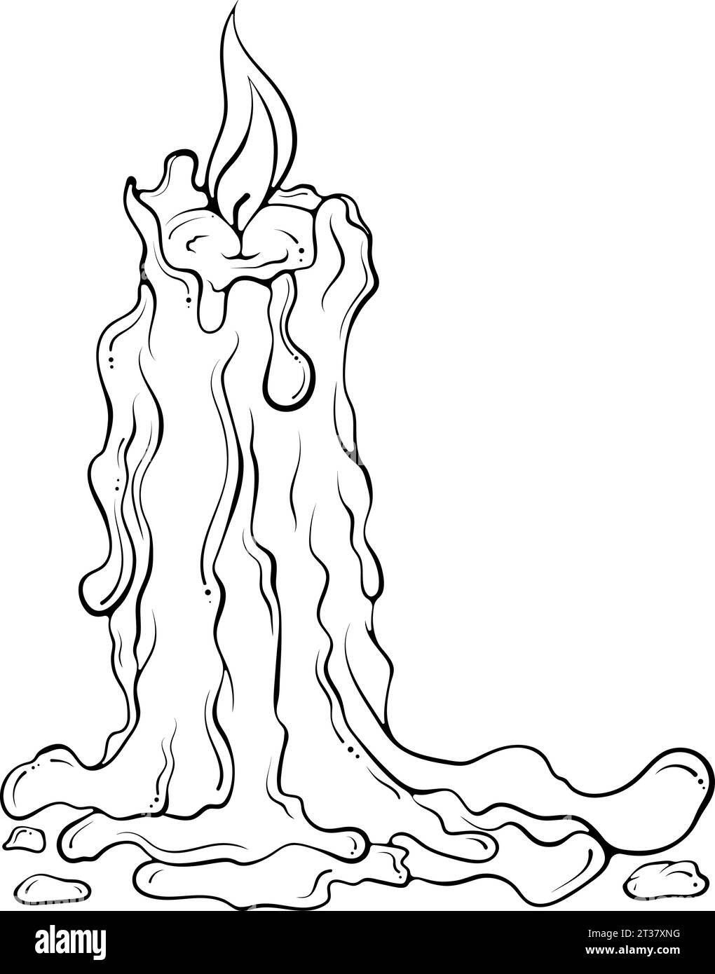 Burning melted candle line art Stock Vector Image & Art - Alamy
