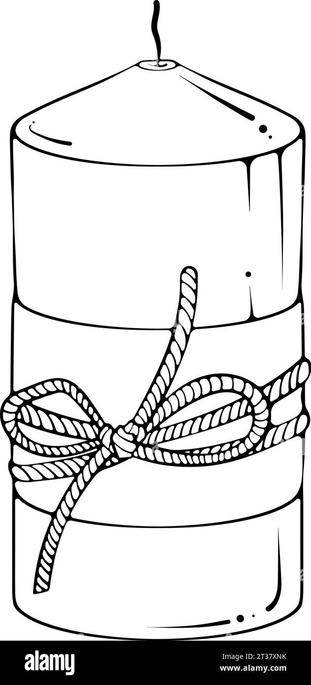 Pillar candle line art Stock Vector Image & Art - Alamy