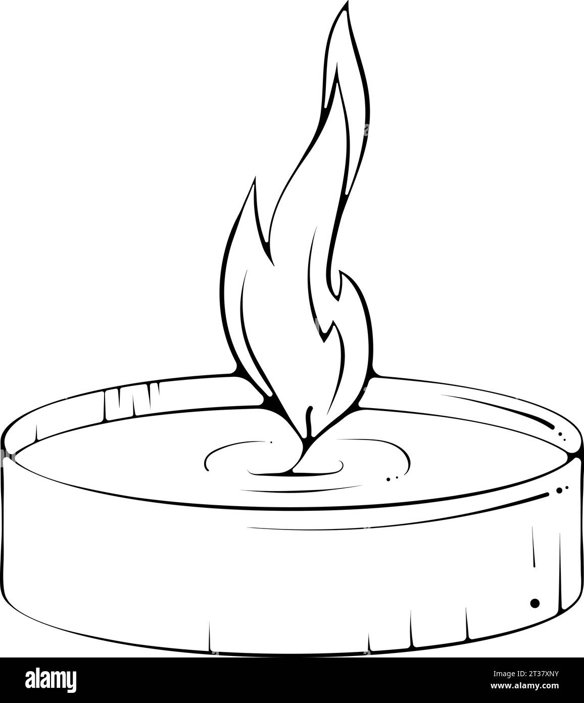 Burning tea candle line art Stock Vector Image & Art - Alamy