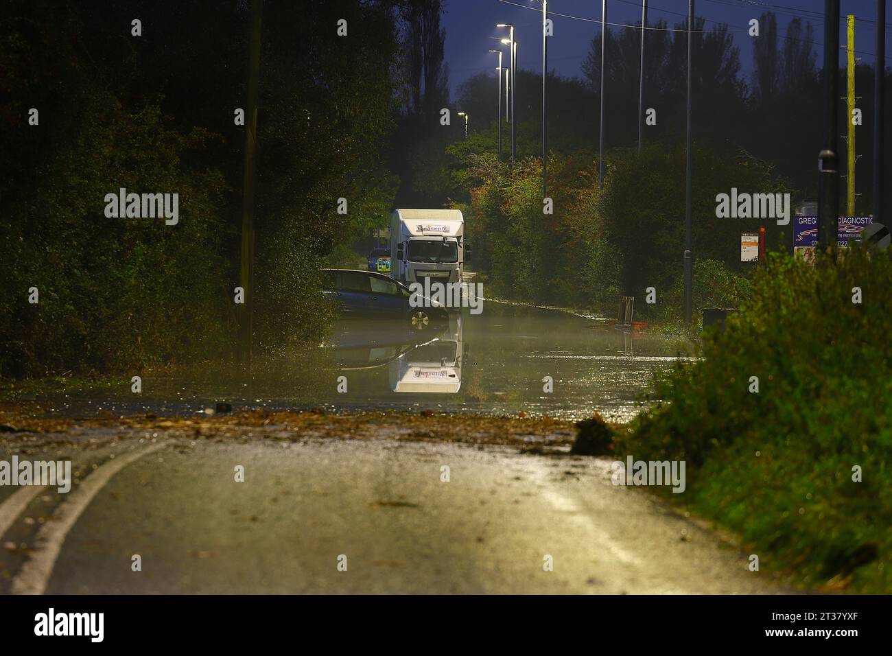 Vehicles stranded in floodwater on Barnsdale Road in Castleford,West ...