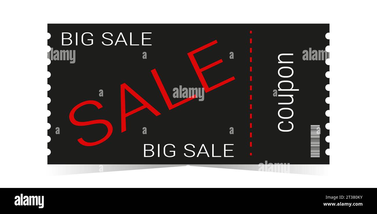 Discount voucher and sale coupon template layout. Text on a black ...