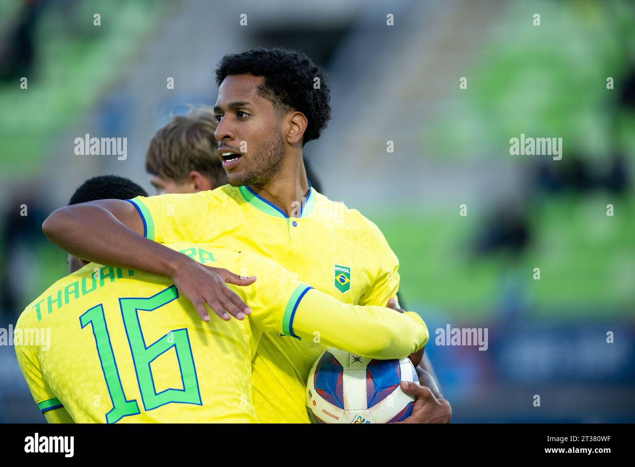 Santiago, Chile. 23rd Oct, 2023. Matheus Miranda scores for Brazil ...