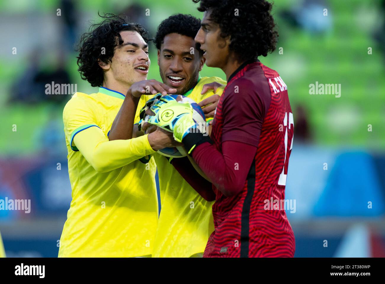 Santiago, Chile. 23rd Oct, 2023. Matheus Miranda scores for Brazil ...