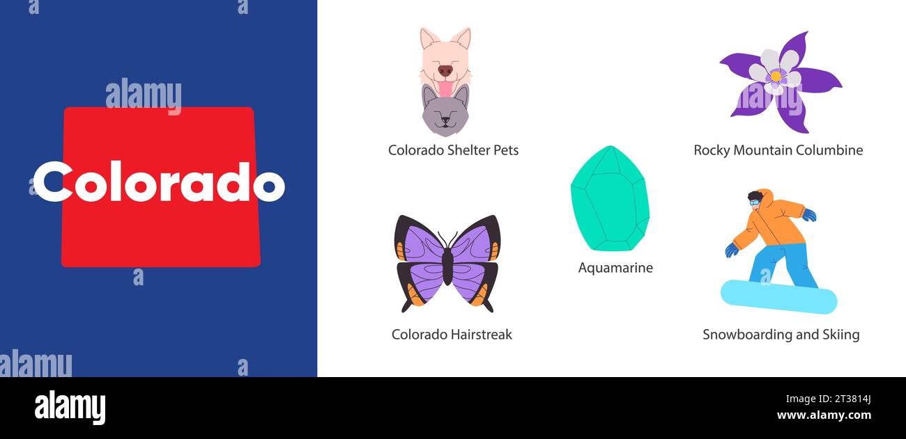 Colorado states map united America country symbol icon vector drawing ...