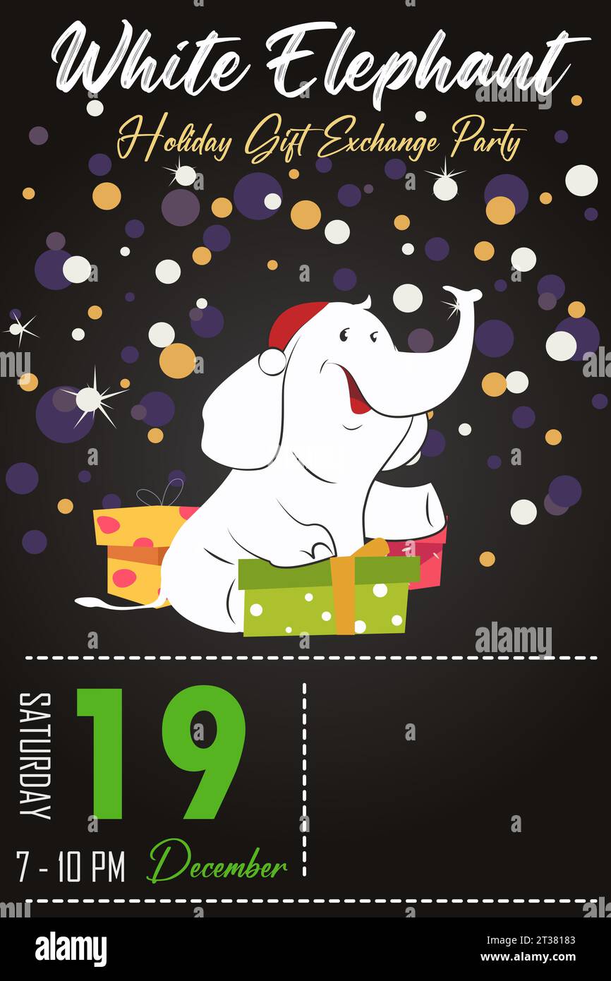 A vector illustration of White Elephant Christmas Gift Exchange ...
