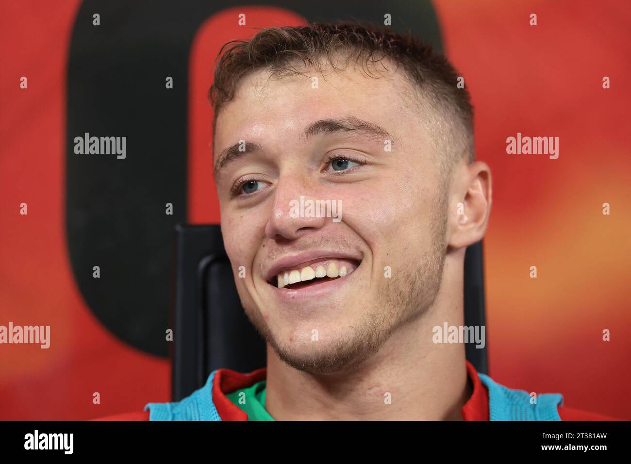 Milan, Italy. 22nd Oct, 2023. Lapo Nava of AC Milan reacts on the bench ...