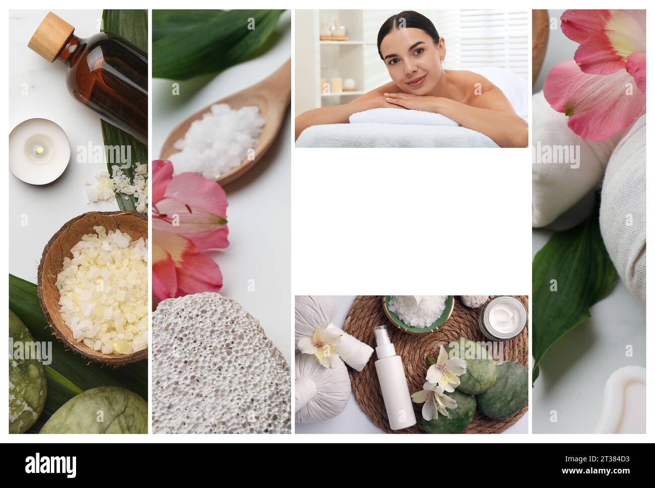 Woman relaxing set spa Cut Out Stock Images & Pictures - Alamy