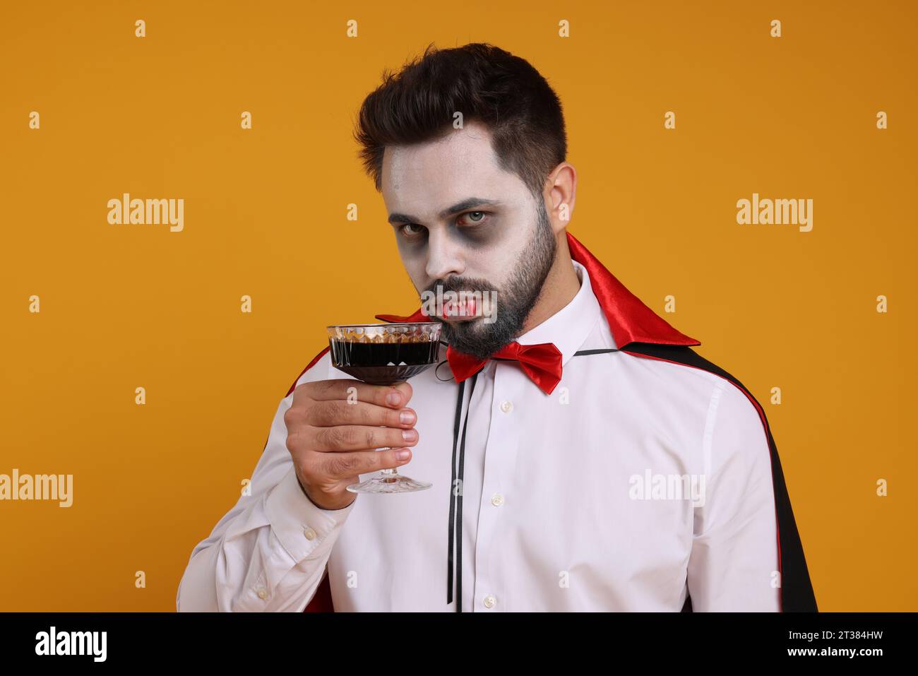 Happy vampire man blood fangs hi-res stock photography and images - Alamy