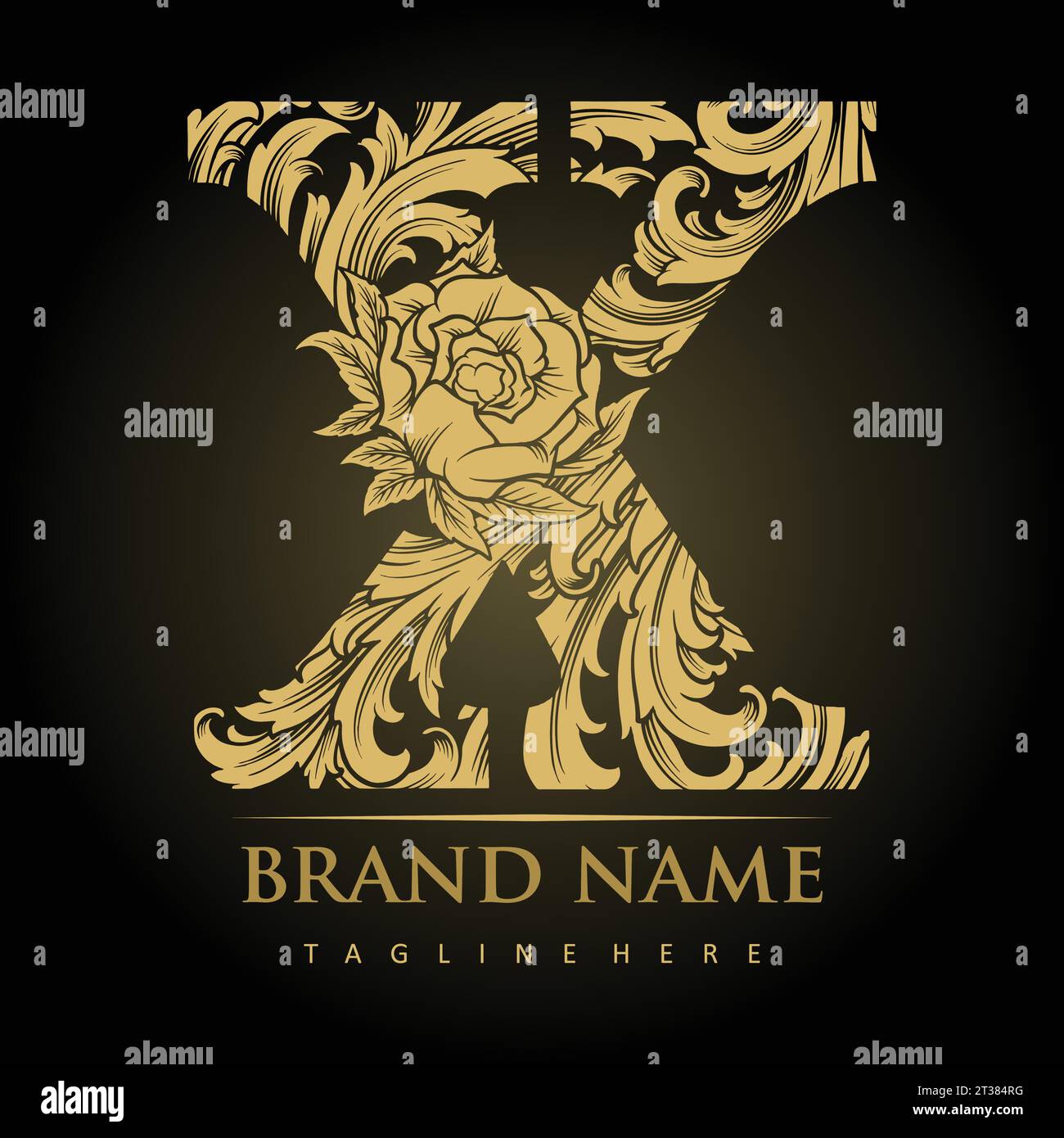 Luxury emblem classic letter X monogram logo vector illustrations for ...