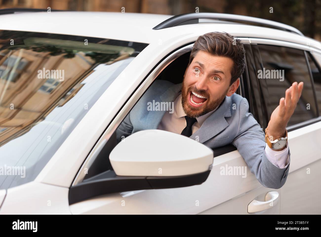 Stuck in traffic jam angry hi-res stock photography and images - Alamy