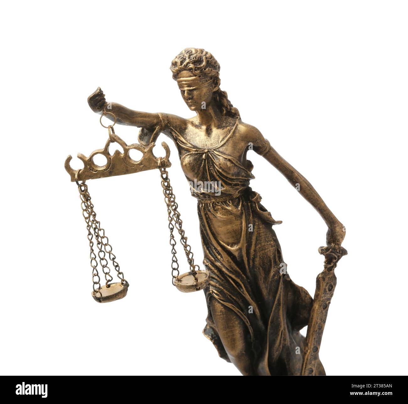 Statue of Lady Justice isolated on white. Symbol of fair treatment ...