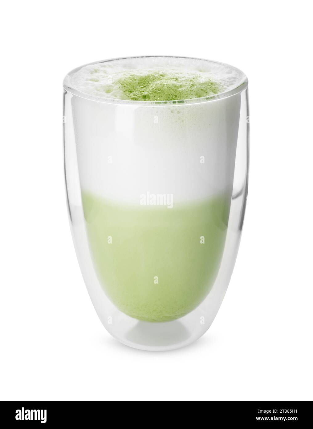 Glass of tasty matcha latte isolated on white Stock Photo - Alamy