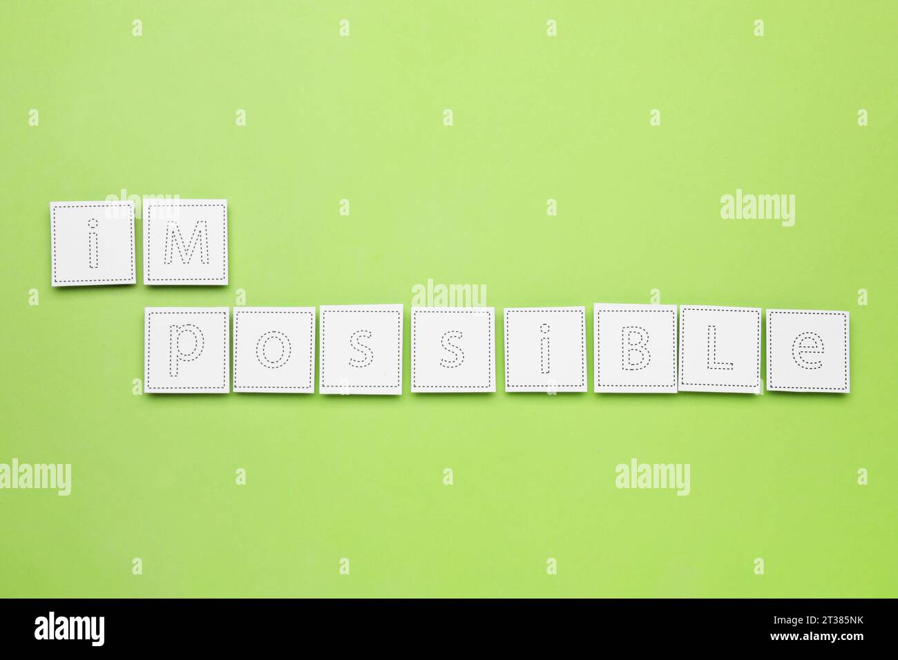 Motivation concept. Changing word from Impossible into Possible by ...