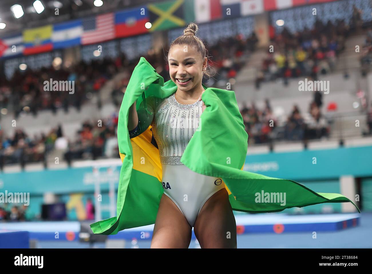Santiago, Chile. 23rd Oct, 2023. Silver medal, Flavia Saraiva of Brazil ...