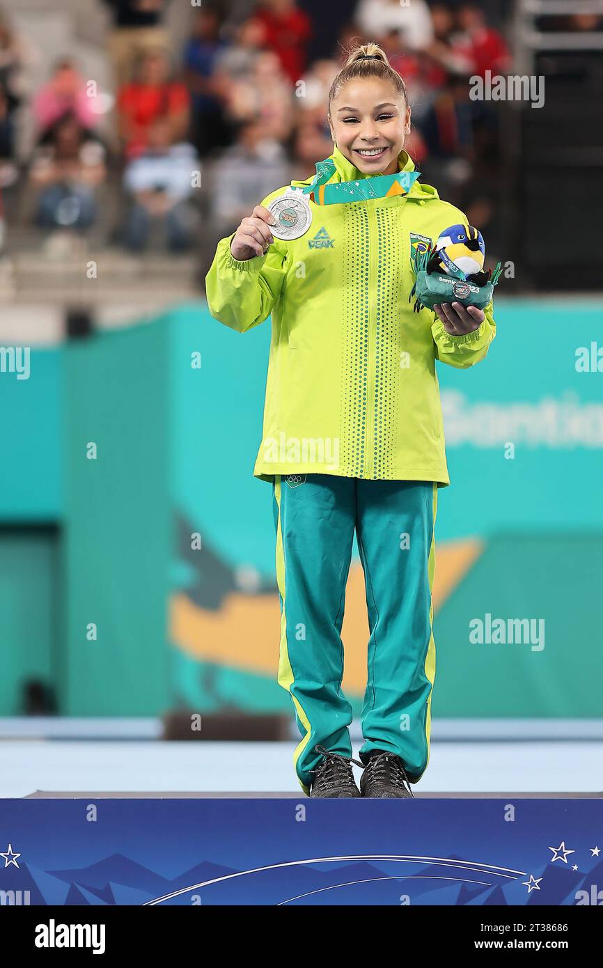 Santiago, Chile. 23rd Oct, 2023. Silver medal, Flavia Saraiva of Brazil ...