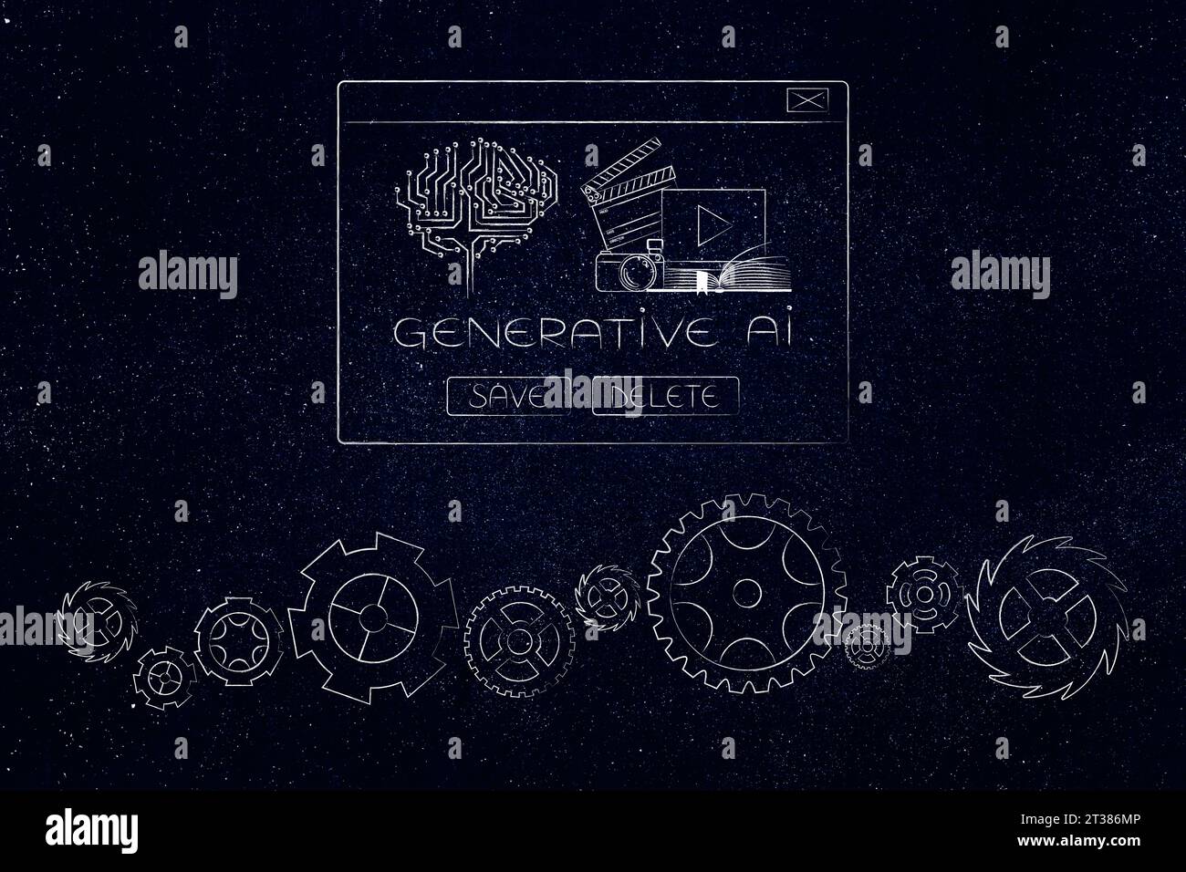 artificial intelligence and deep learning conceptual illustration ...