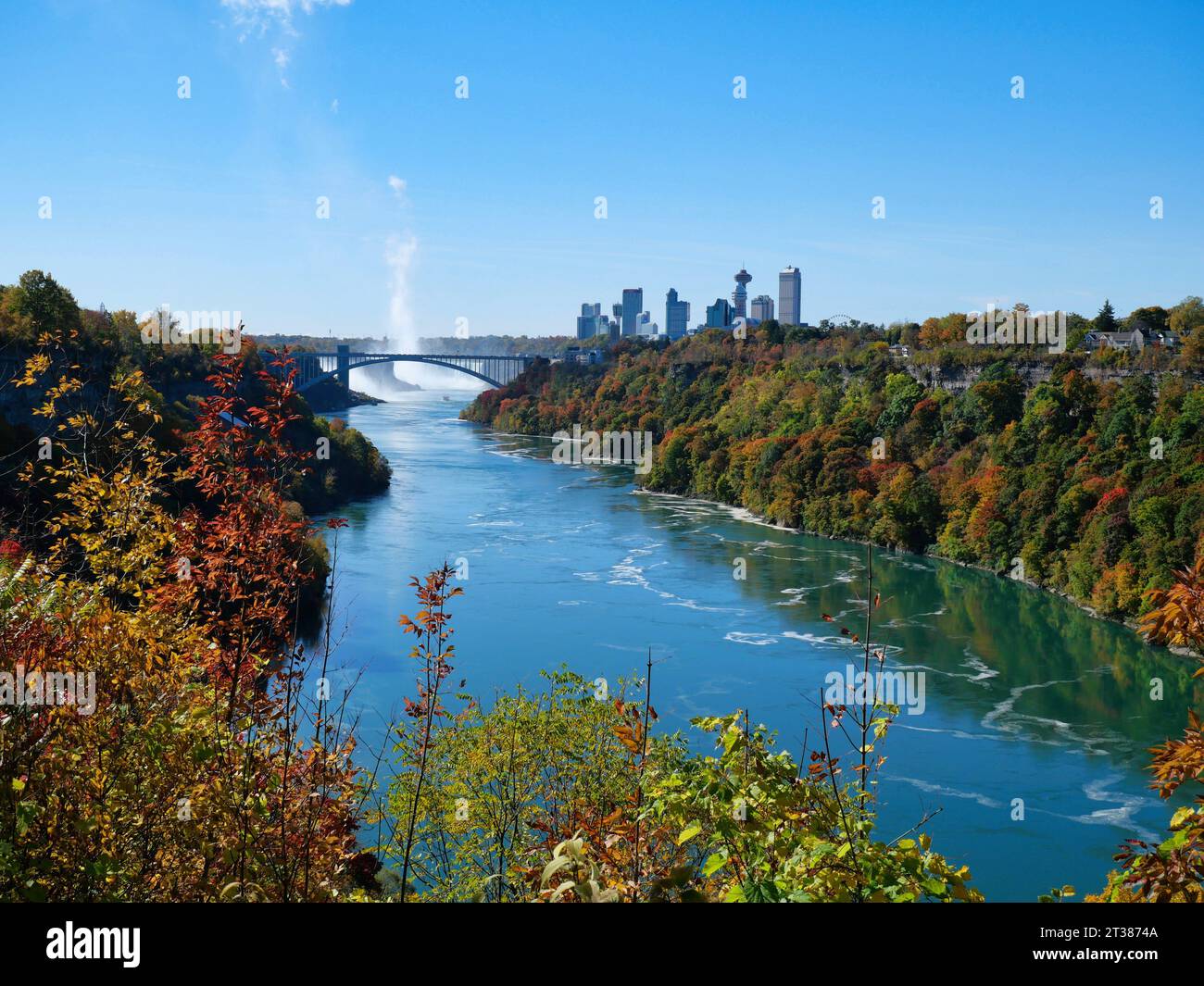 View of Niagara River Gorge from the hiking and biking trail on the ...