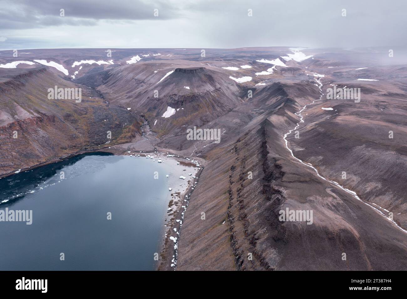 Aerial of high arctic tundra in Northern Greenland Stock Photo - Alamy