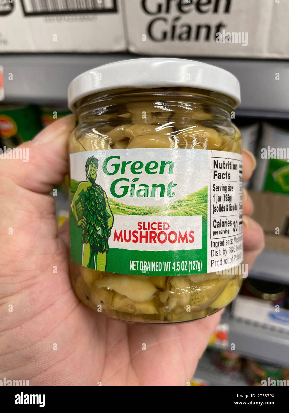 Grovetown, Ga USA - 08 06 23: Walmart grocery store Green Giant sliced ...