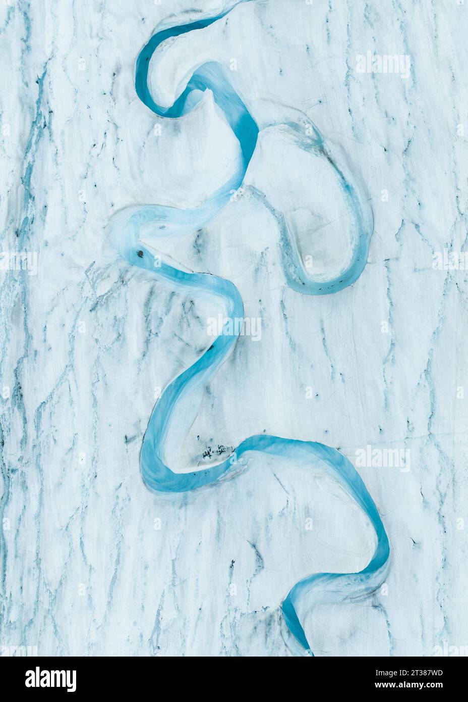 Meltwater river on a Glacier - Aerial Stock Photo - Alamy