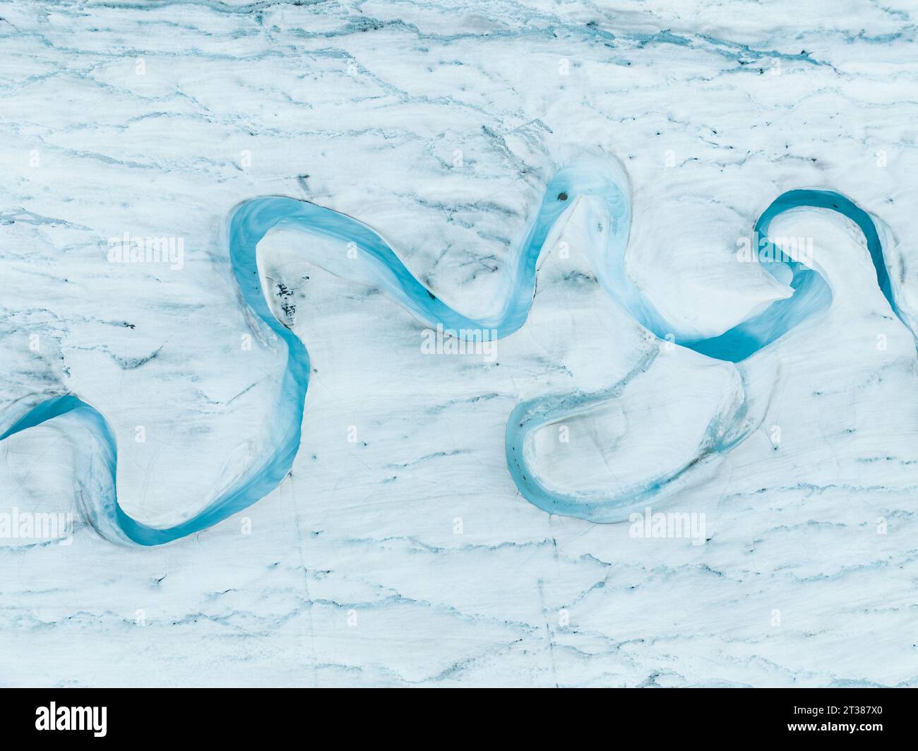Meltwater river on a Glacier - Aerial Stock Photo - Alamy