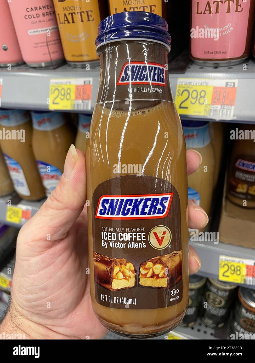 Grovetown, Ga USA - 08 06 23: Walmart grocery store Snickers cold brew ...