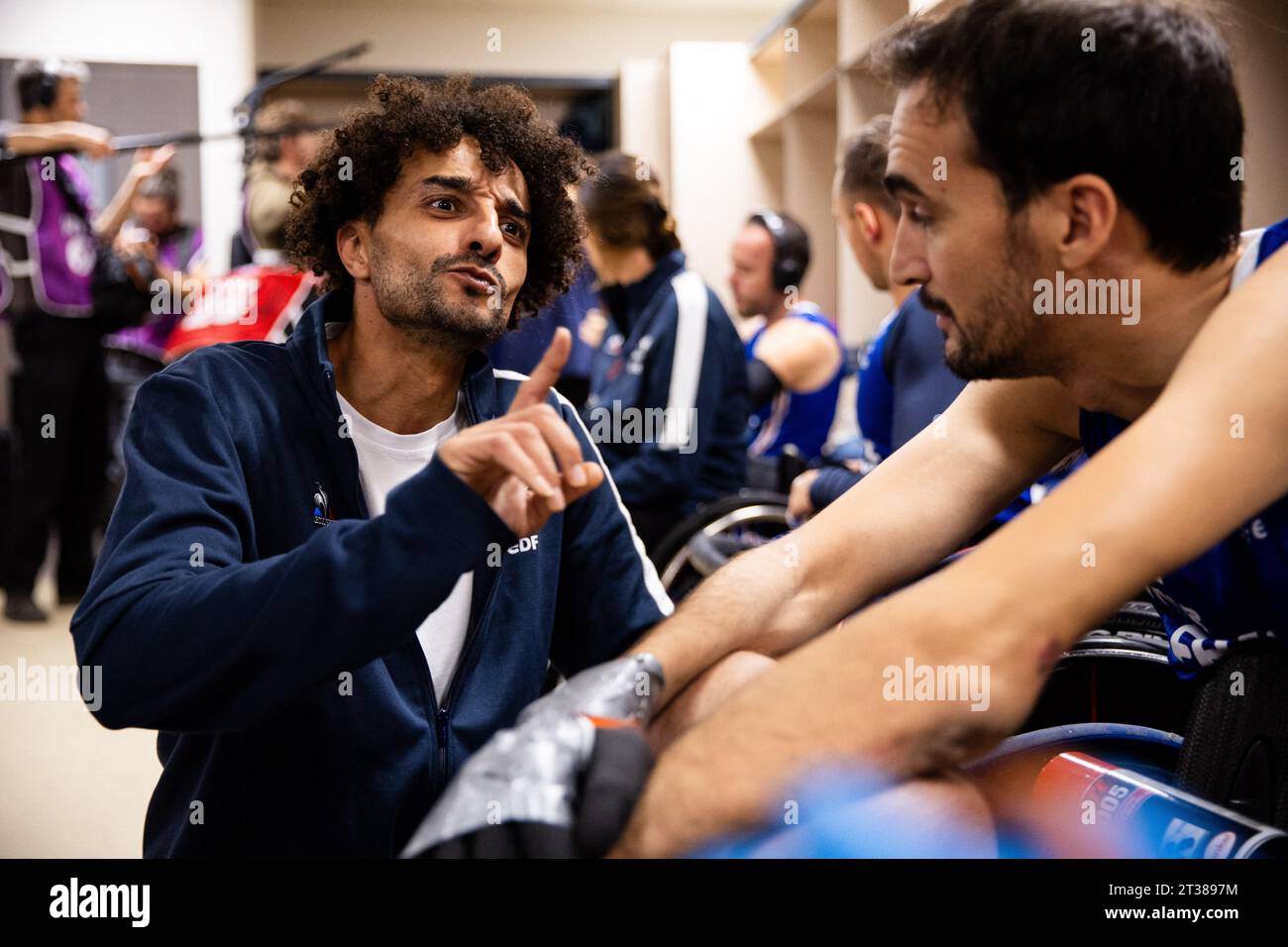 Medical staff of France Mustafa Raji and Adrien Chalmin #4 of France ...