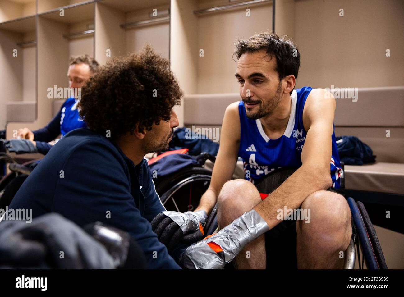 Medical staff of France Mustafa Raji and Adrien Chalmin #4 of France ...