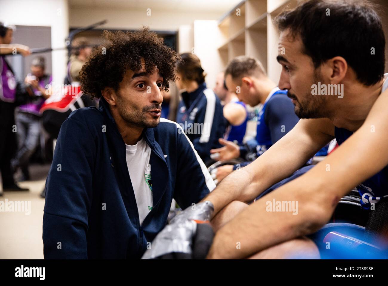 Medical staff of France Mustafa Raji and Adrien Chalmin #4 of France ...