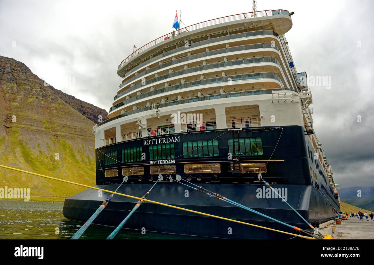 HAL Rotterdam Cruise Ship Docked in Isafjordur Stock Photo - Alamy