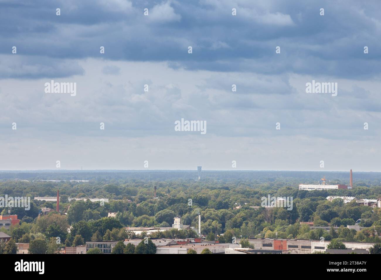 Picture of a panorama of the suburbs of Roga with the latvian forest in ...