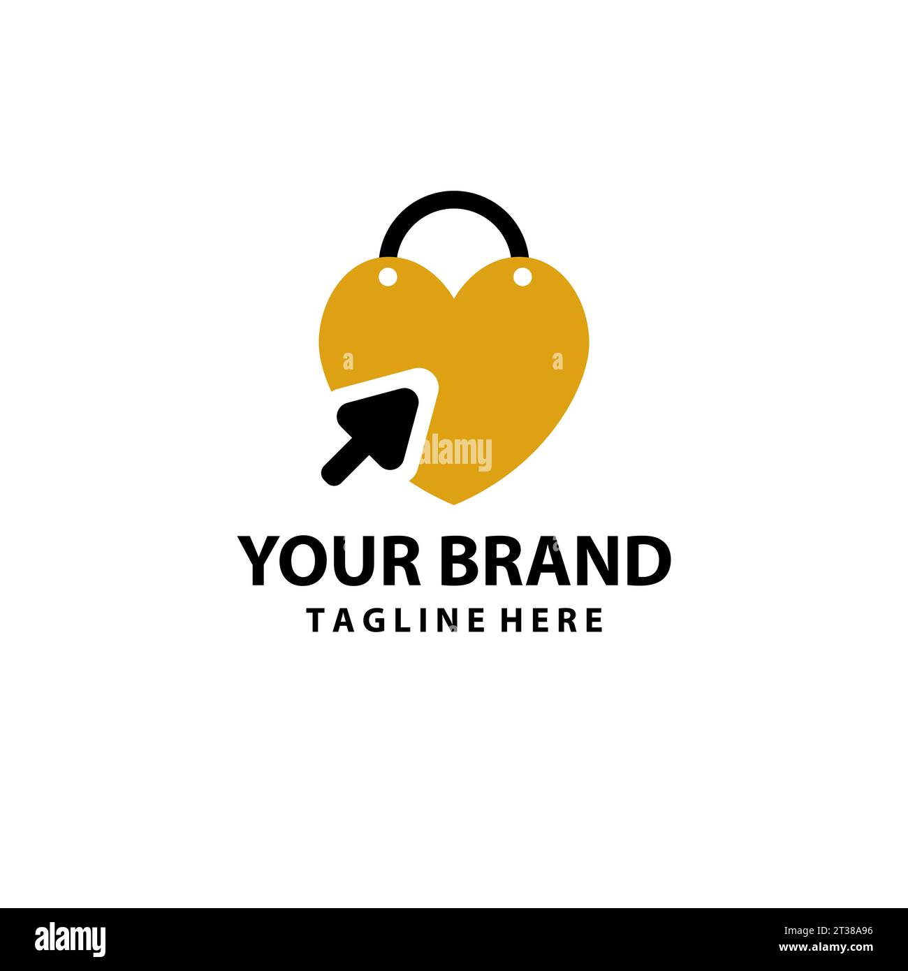 bag love pouch shopping arrow logo design vector Stock Vector Image ...
