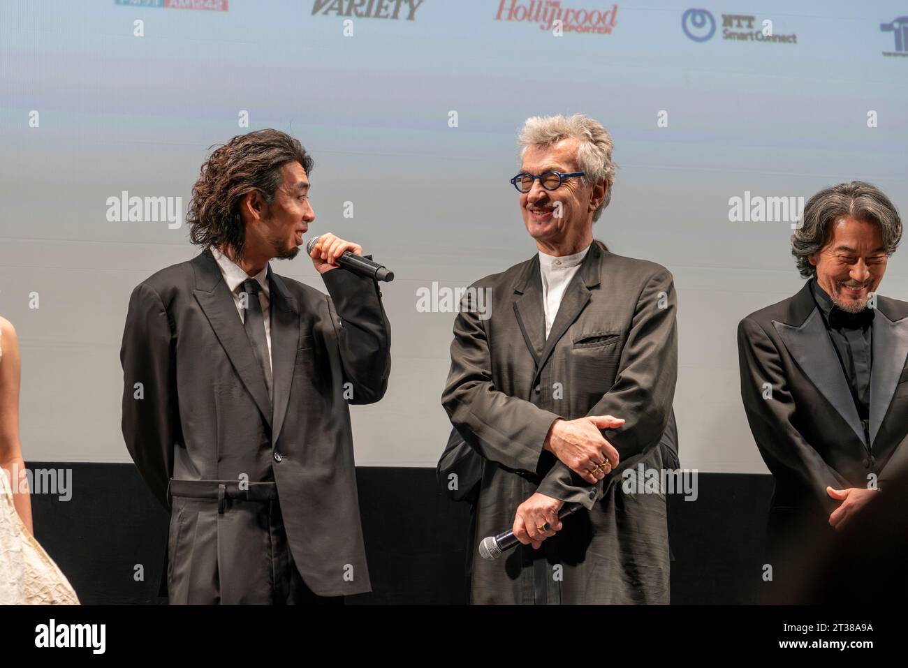 Tokyo, Japan. 23rd Oct, 2023. (L-R) Actor Tokio Emoto, Director Wim ...