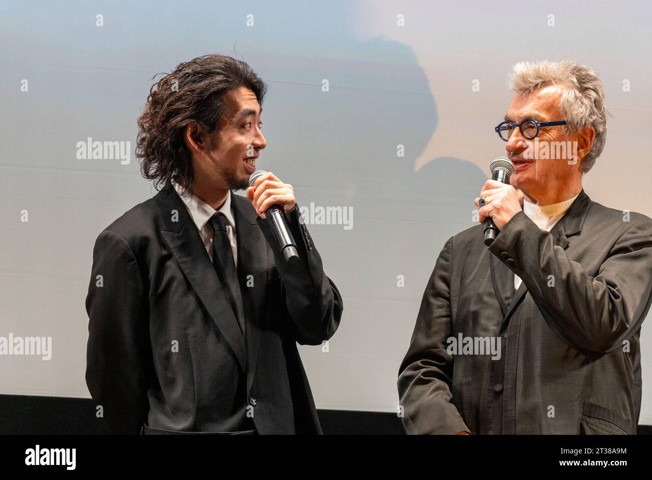 Tokyo, Japan. 23rd Oct, 2023. (L-R) Actor Tokio Emoto, Director Wim ...