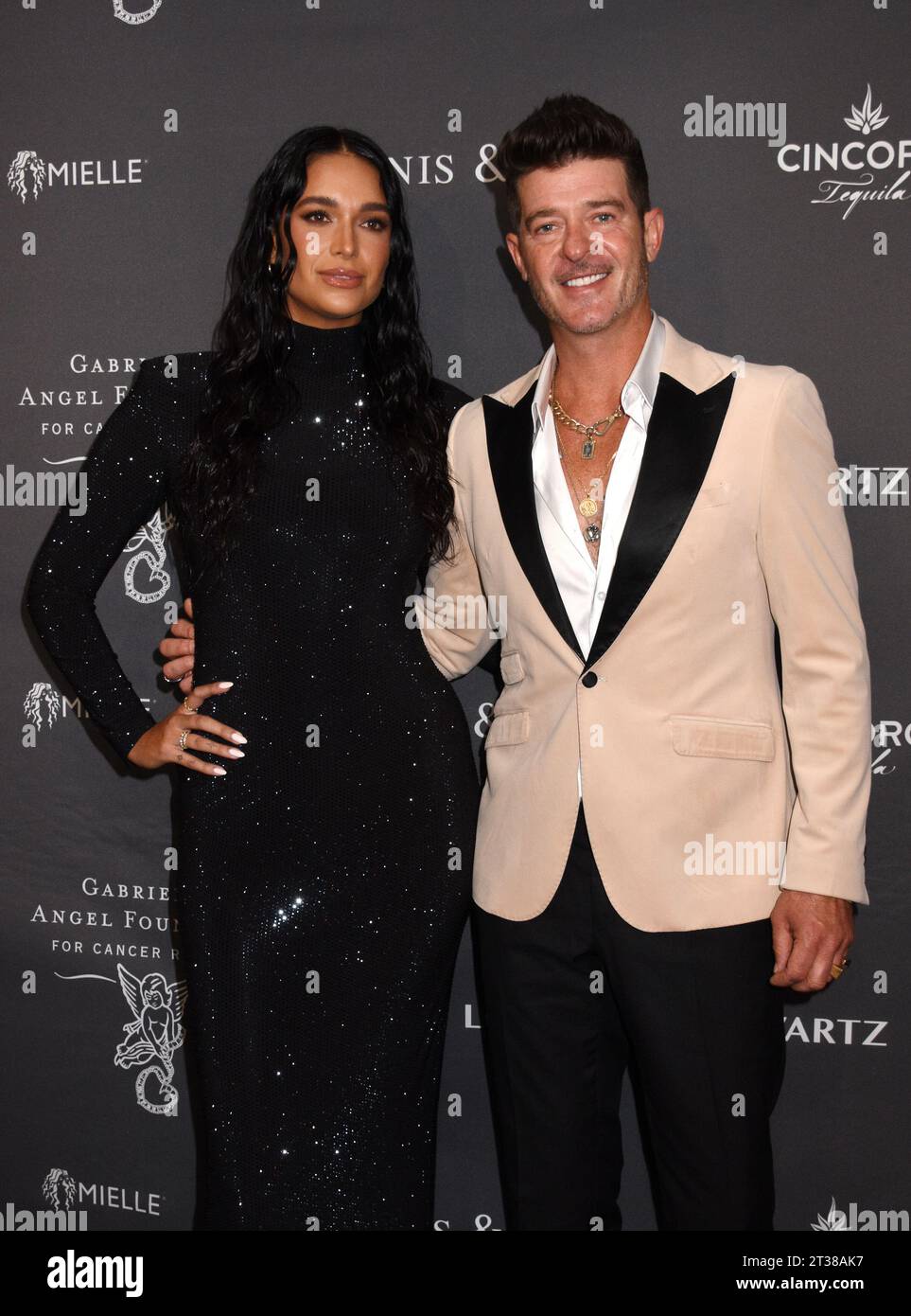 New York, NY, USA. 23rd Oct, 2023. April Love Geary and Robin Thicke at ...