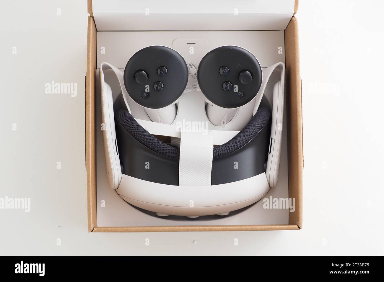 Sosua, Dominican Republic, October 19, 2023: Open box with virtual ...