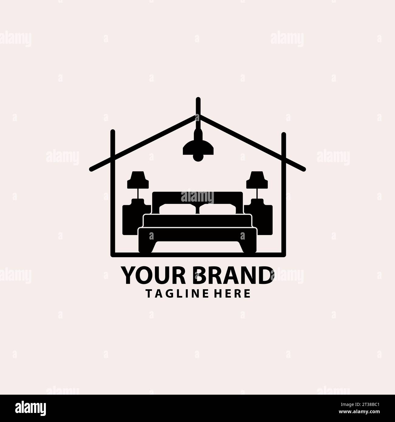 interior home bed room logo design vector Stock Vector Image & Art - Alamy